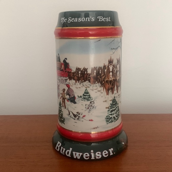 Anheuser-Busch | Holiday | Vintage Holiday Budweiser Beer Stein 991 ...